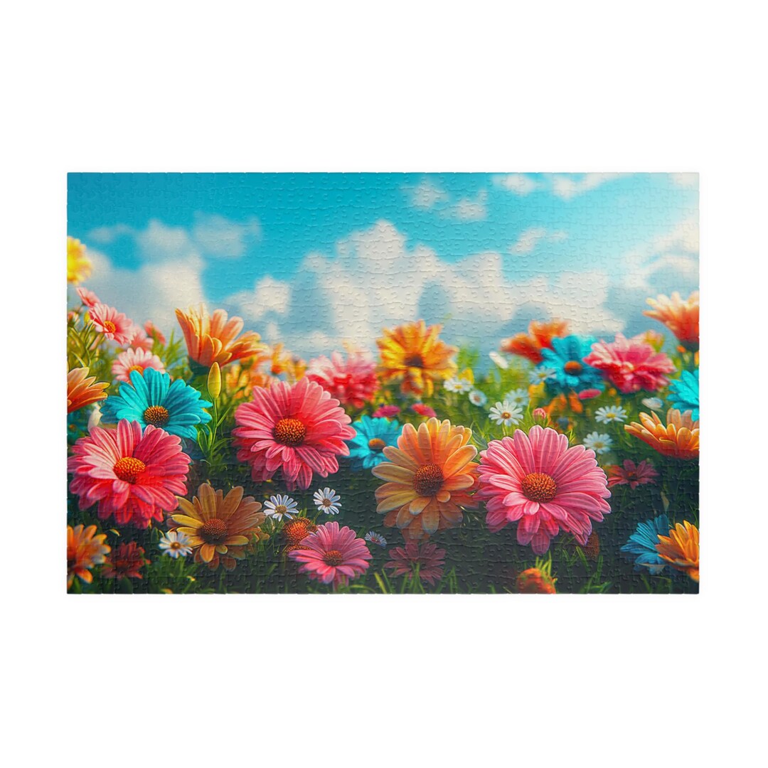 Colorful Wildflower Puzzle, Nature Jigsaw for Adults, Floral Art Gift ...