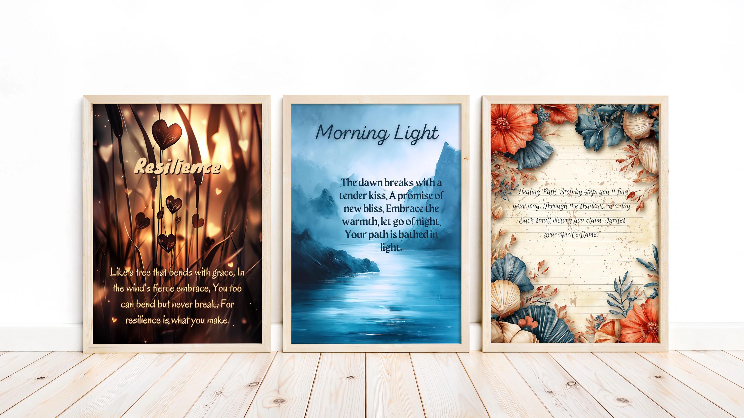 50 Printable Empowering Poems for Mental Wellness, PDF JPG PNG, 5x7 ...