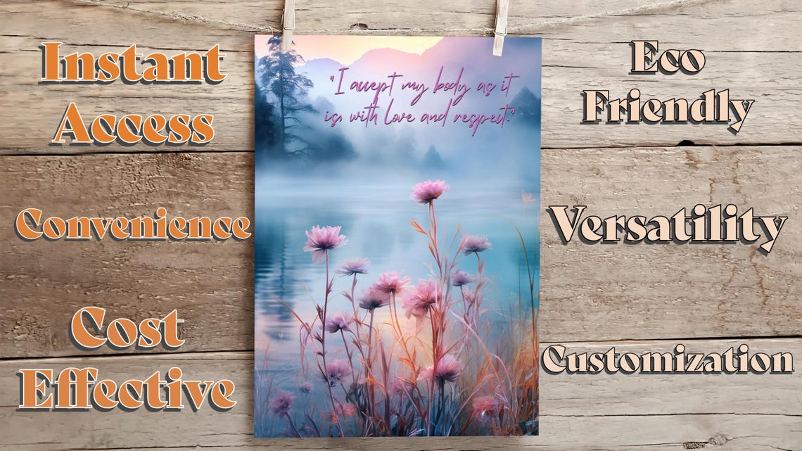 50 Printable 5x7 Self-care Affirmations, Digital Download PDF JPG PNG ...