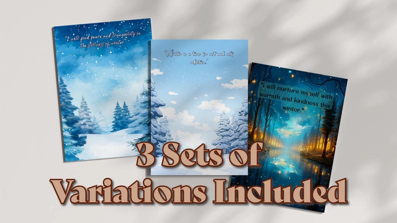 50 Printable Winter Quotes and Self-care Affirmations, PDF JPG PNG, 5x7 ...