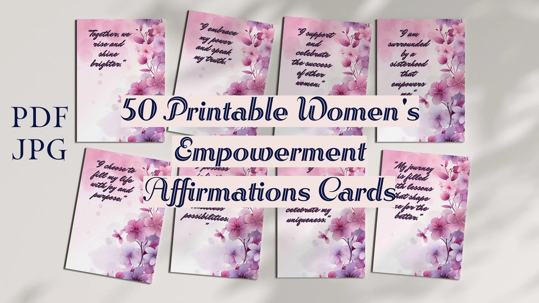 50 Printable Women's Empowerment Affirmation Cards, Digital Download ...