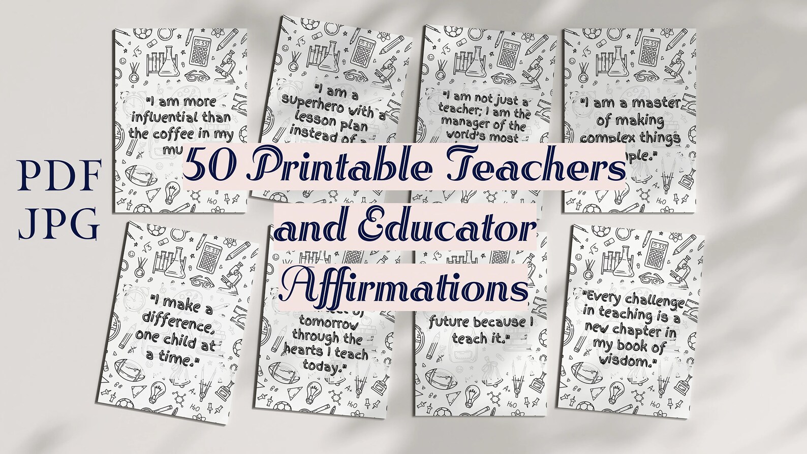 50 Printable Teacher Affirmation Cards 5x7 Digital Download for ...