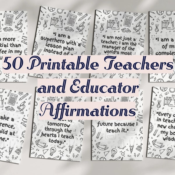 Teacher Affirmations - Etsy