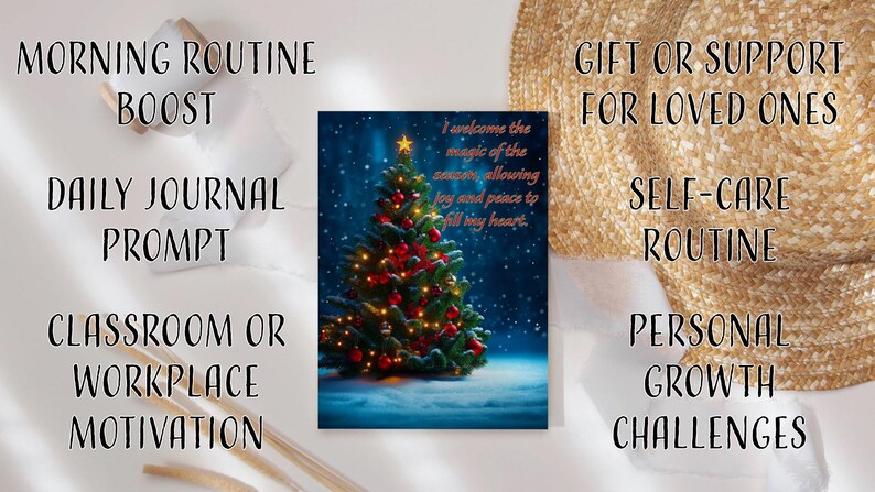 25 Printable Affirmations for Christmas, 5x7 Festive Cards, PDF JPG PNG ...