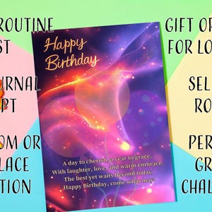 25 Printable Poetic Birthday Wishes, Digital Download, 5x7 PDF JPG PNG ...