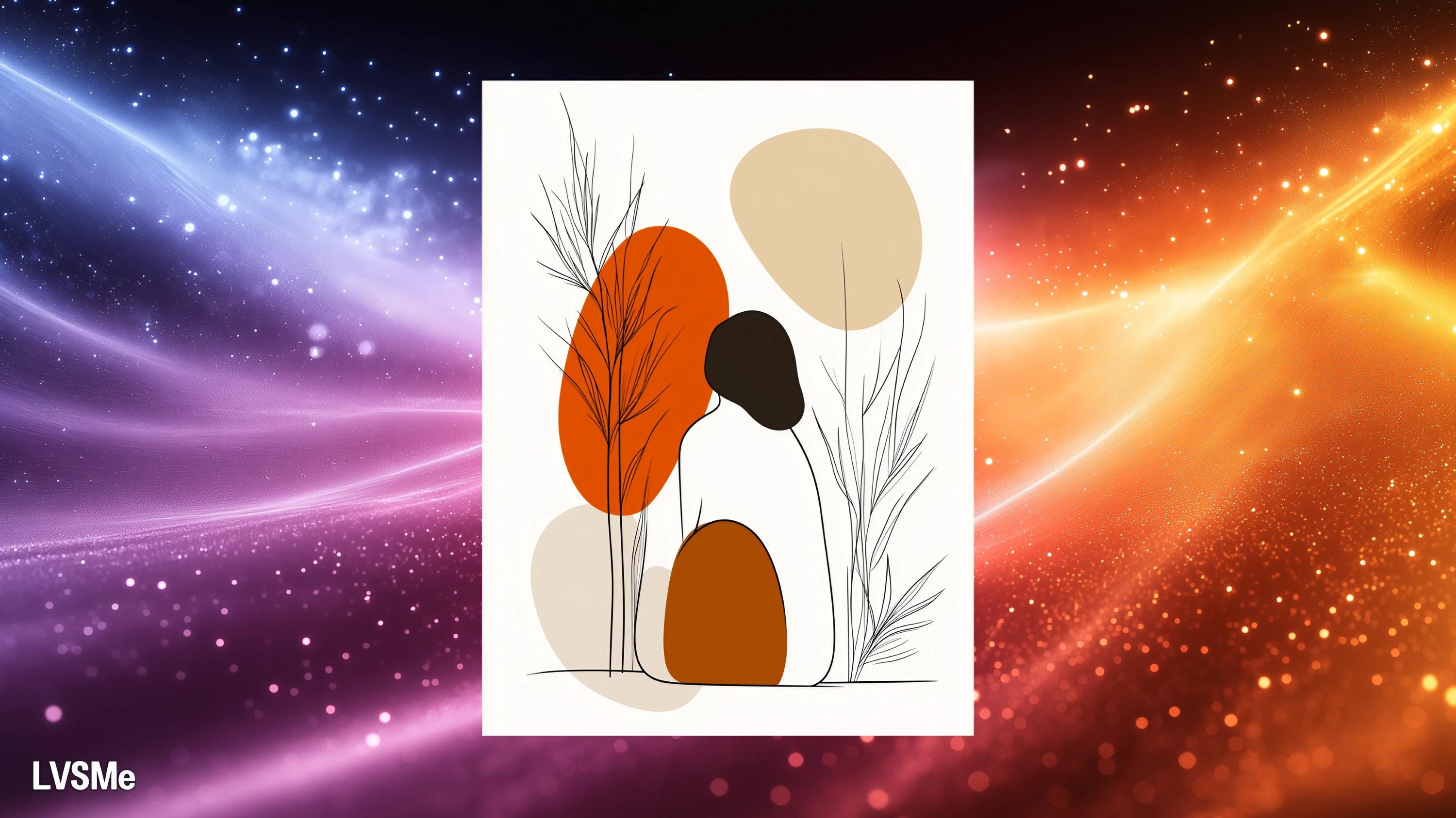 5 Printable Modern Abstract Figure Prints, Digital Wall Art, Minimalist ...