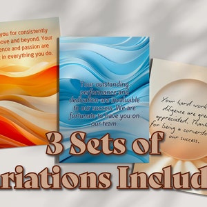 50 Printable Appreciation Cards for Employees, PDF JPG PNG, 5x7 Format ...