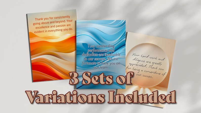 50 Printable Appreciation Cards for Employees, PDF JPG PNG, 5x7 Format ...