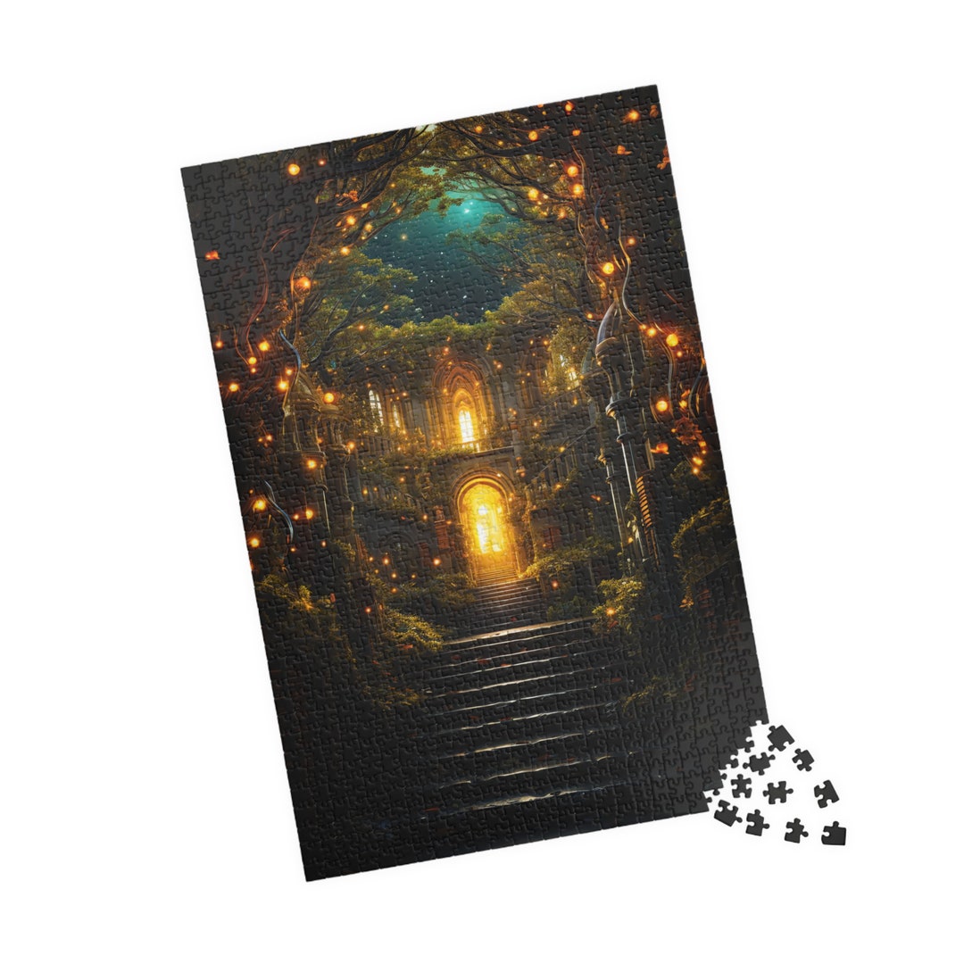 Enchanted Forest Pathway Custom Jigsaw Puzzle, Personalized Puzzle for ...