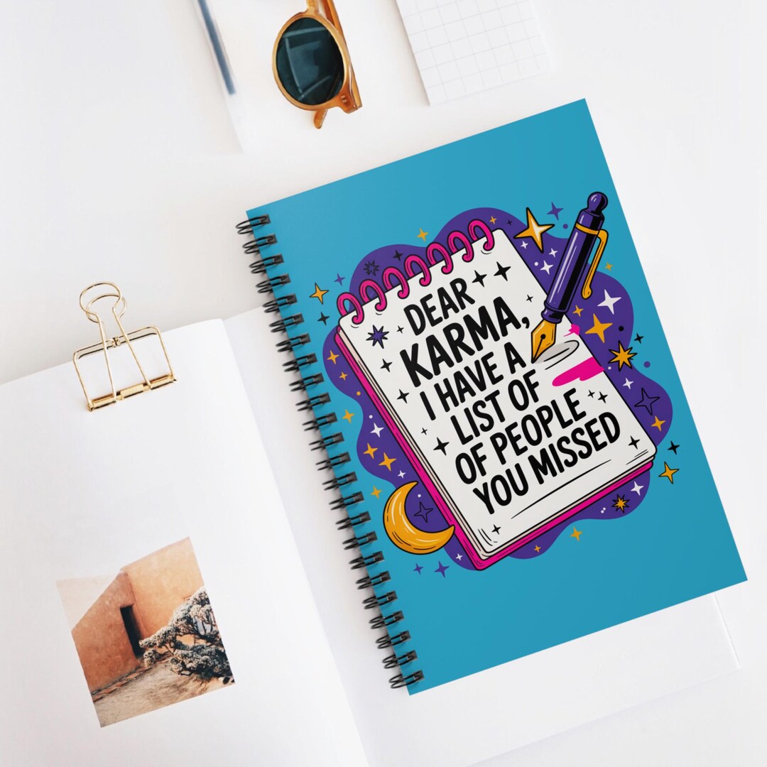 Funny Spiral Journal, Dear Karma Notebook | 6x8 Lined Pages | Snarky Writing Journal | Sassy ...