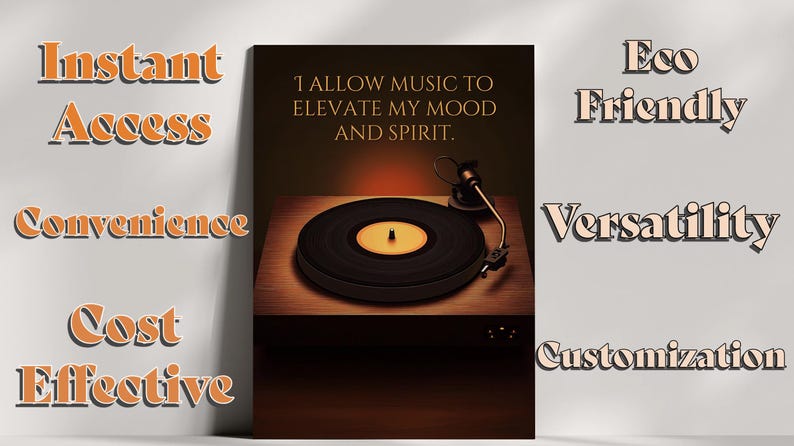 50 Printable Affirmations for Music Lovers, PDF JPG PNG, 5x7 Format ...
