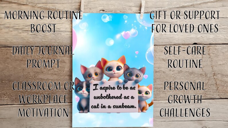 50 Printable Fun Affirmations for Cat Lovers, 5x7 Fun and Uplifting ...