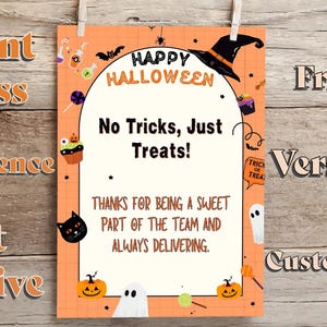 50 Printable 5x7 Halloween Employee Appreciation Cards, PDF JPG PNG ...