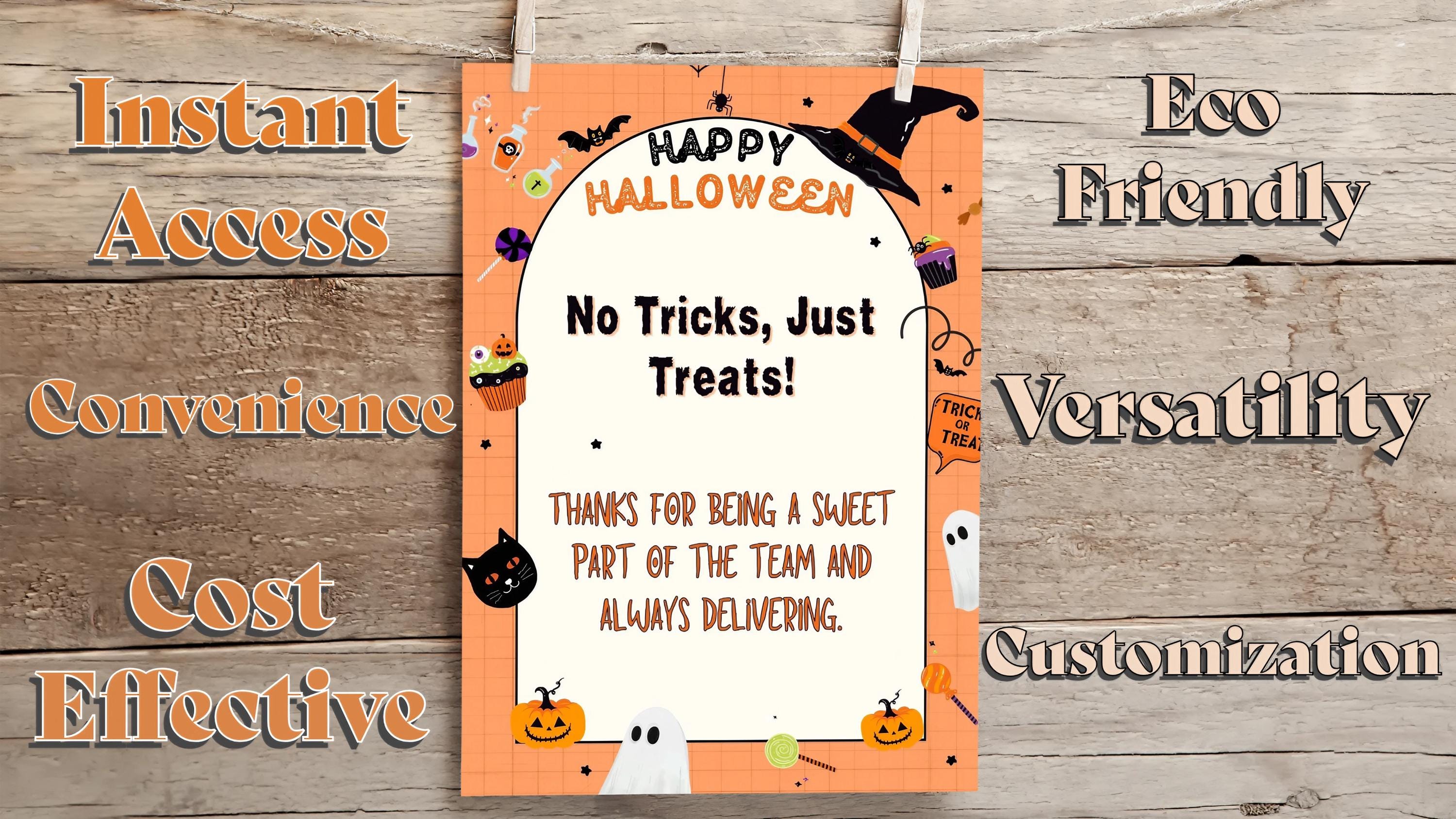 50 Printable 5x7 Halloween Employee Appreciation Cards, PDF JPG PNG ...