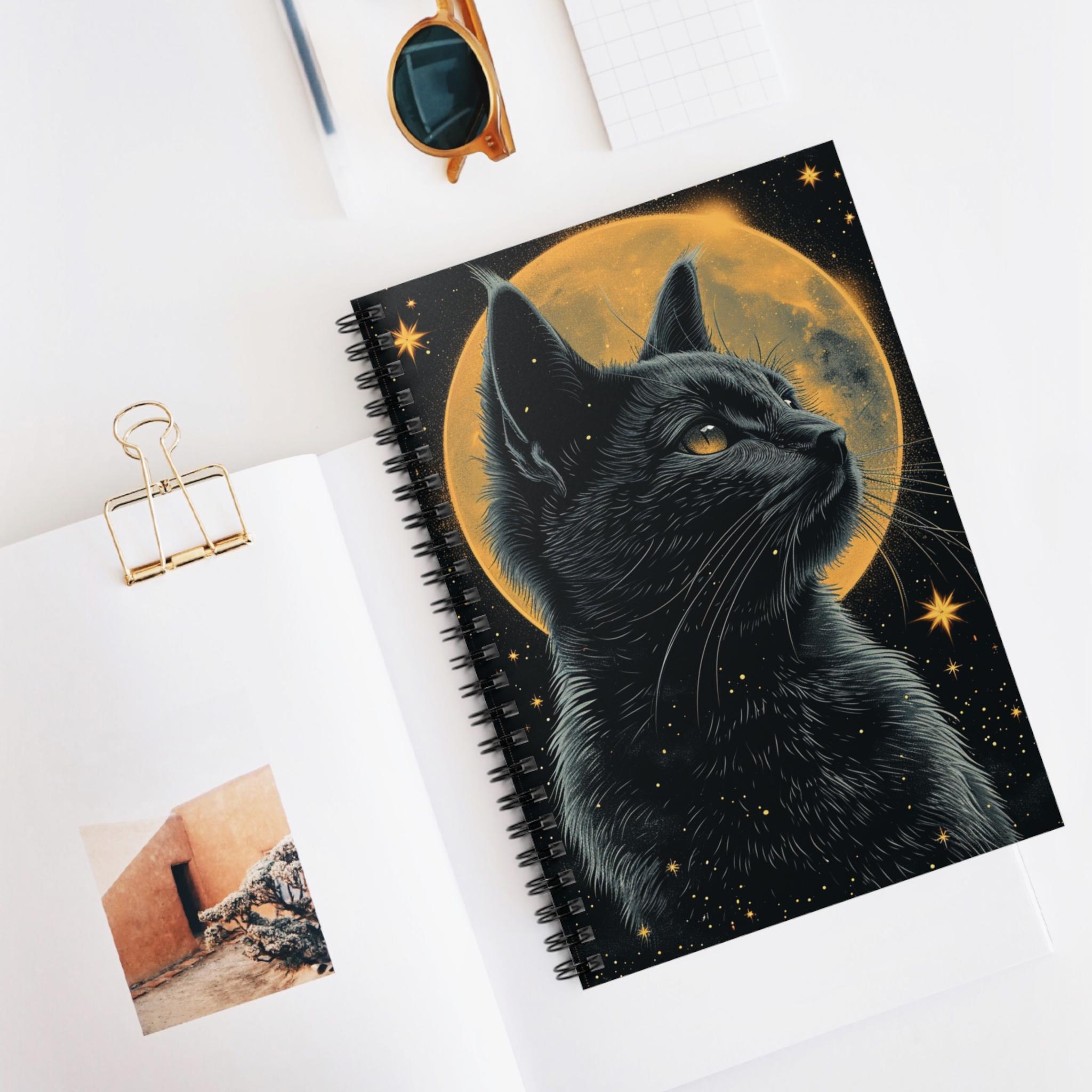 Celestial Cat Versatile Visions Spiral Notebook, Cat Lined Spiral ...