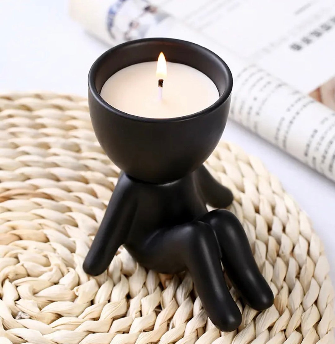 Luxury Aroma Candle Black Statue Human Figure for Home Decor and Gift ...