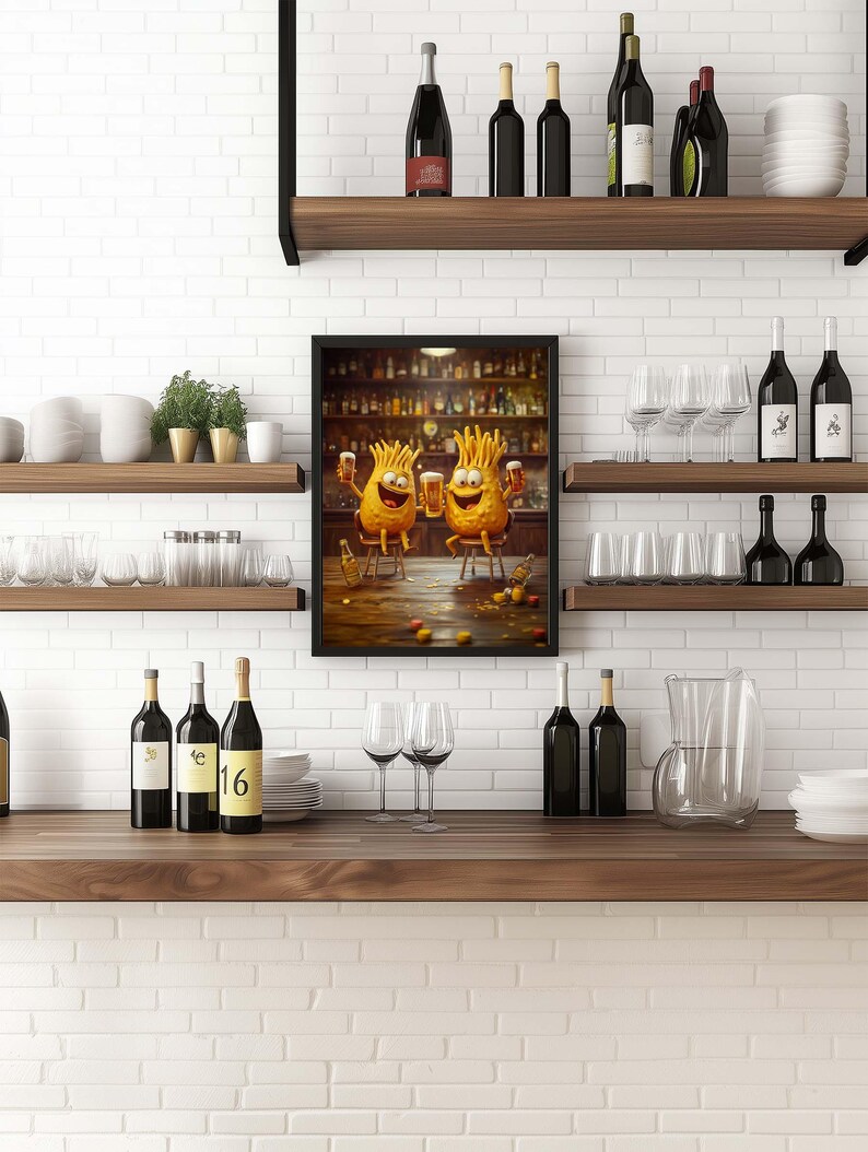 French Fries Are Drinking Beer, Beer Wall Art - Etsy