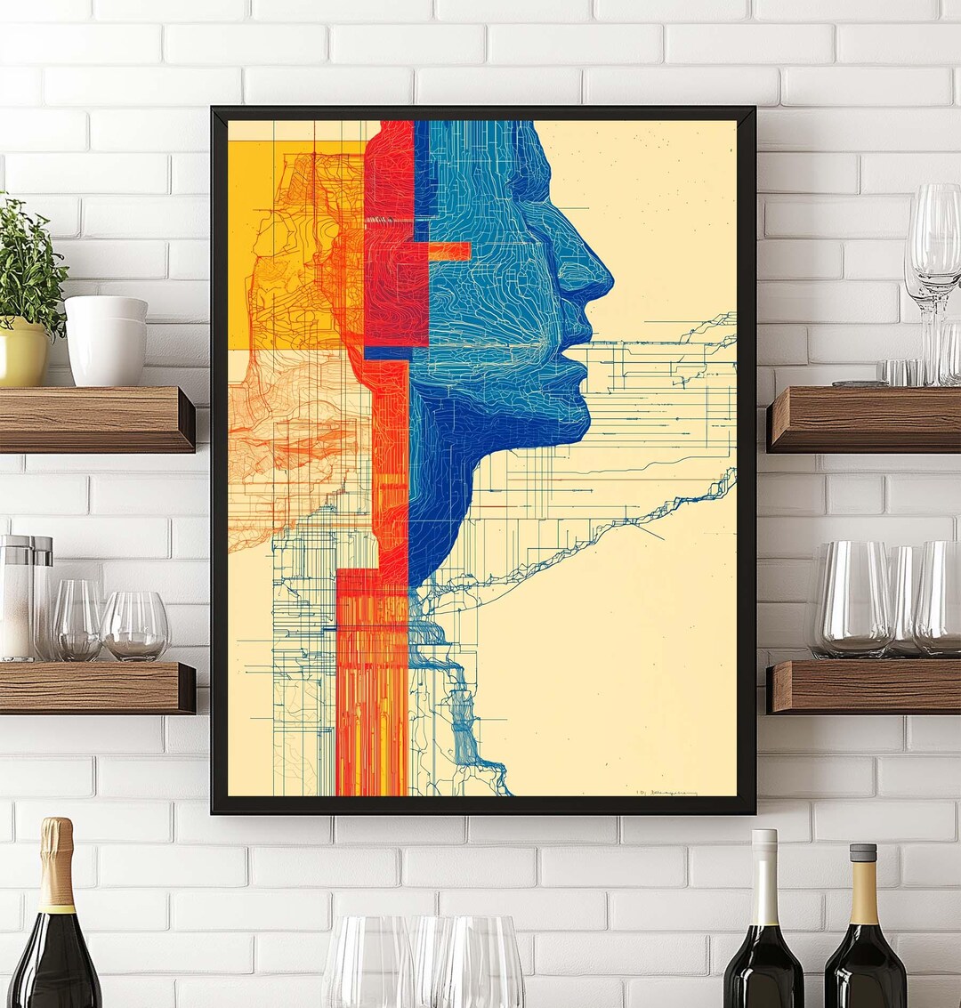 Abstract Man Portrait, - Etsy