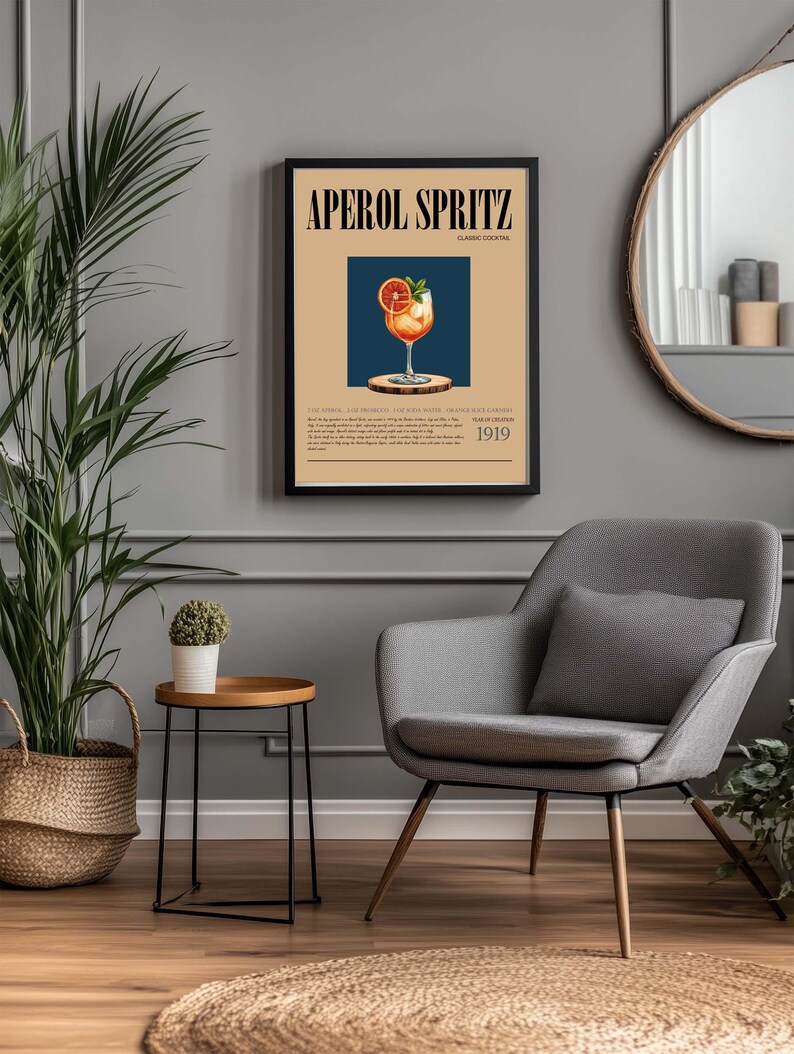 Aperol Spritz Cocktail Print - Etsy