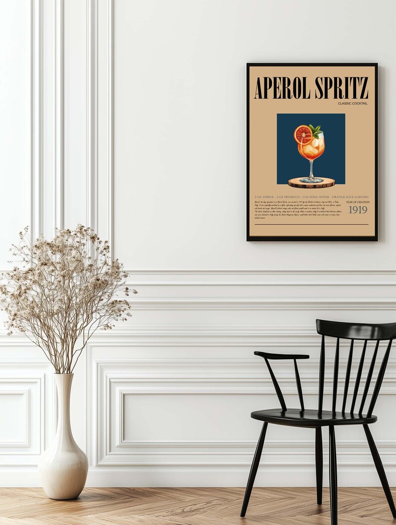 Aperol Spritz Cocktail Print - Etsy