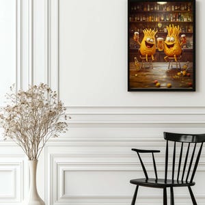 French Fries Are Drinking Beer, Beer Wall Art - Etsy