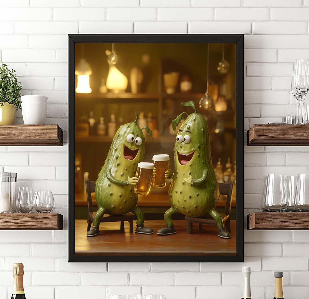 Pickles Drinking Beer, Poster - Etsy