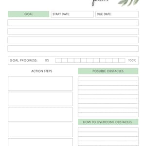 GOAL ACTION PLANNER Goal Tracker Goal Settergoal Setting - Etsy