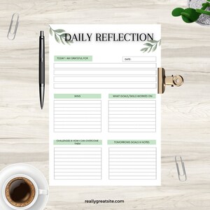DAILY REFLECTION BUNDLE, Weekly Reflection, Printable Insert Template ...