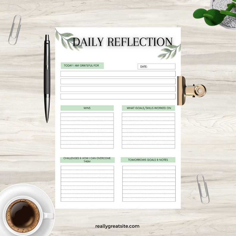 DAILY REFLECTION BUNDLE, Weekly Reflection, Printable Insert Template ...