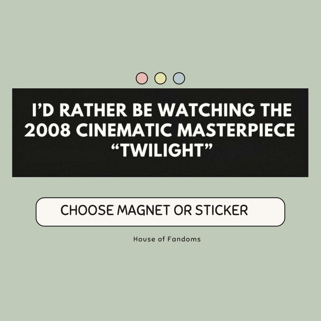 Twilight Movie Sticker, Car Magnet Funny, Car Bumper Sticker Magnet ...