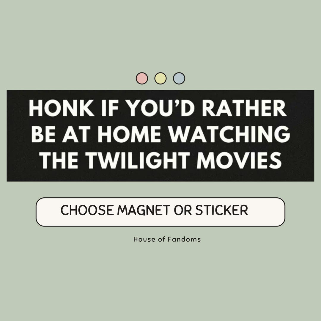 Twilight Sticker, Car Magnet Funny, Car Bumper Sticker Magnet, Bumper ...