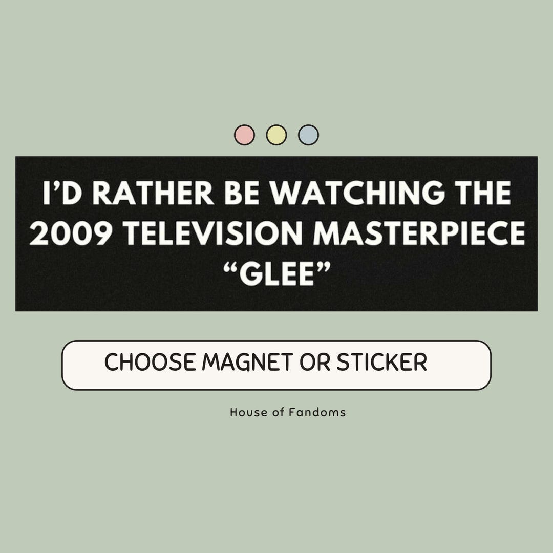 Glee Sticker, Car Magnet Funny, Car Bumper Sticker Magnet, Bumper ...