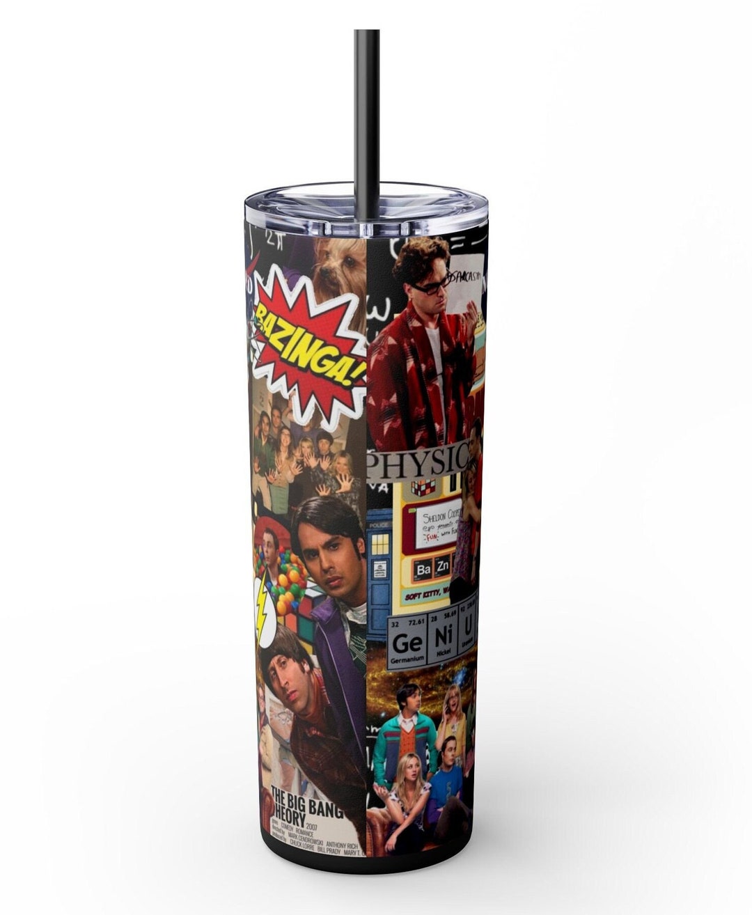 Skinny Tumbler Sheldon Cooper Bazinga Physics TV Show Nerd the Big Bang ...