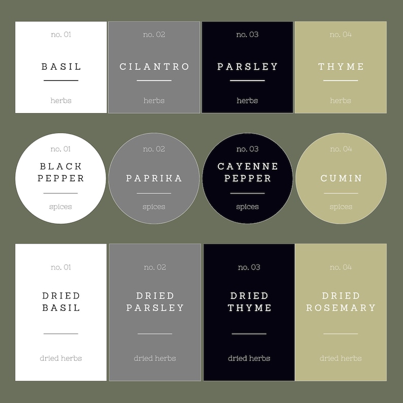 Editable Spice Labels Minimalist Digital Canva Template Customizable ...