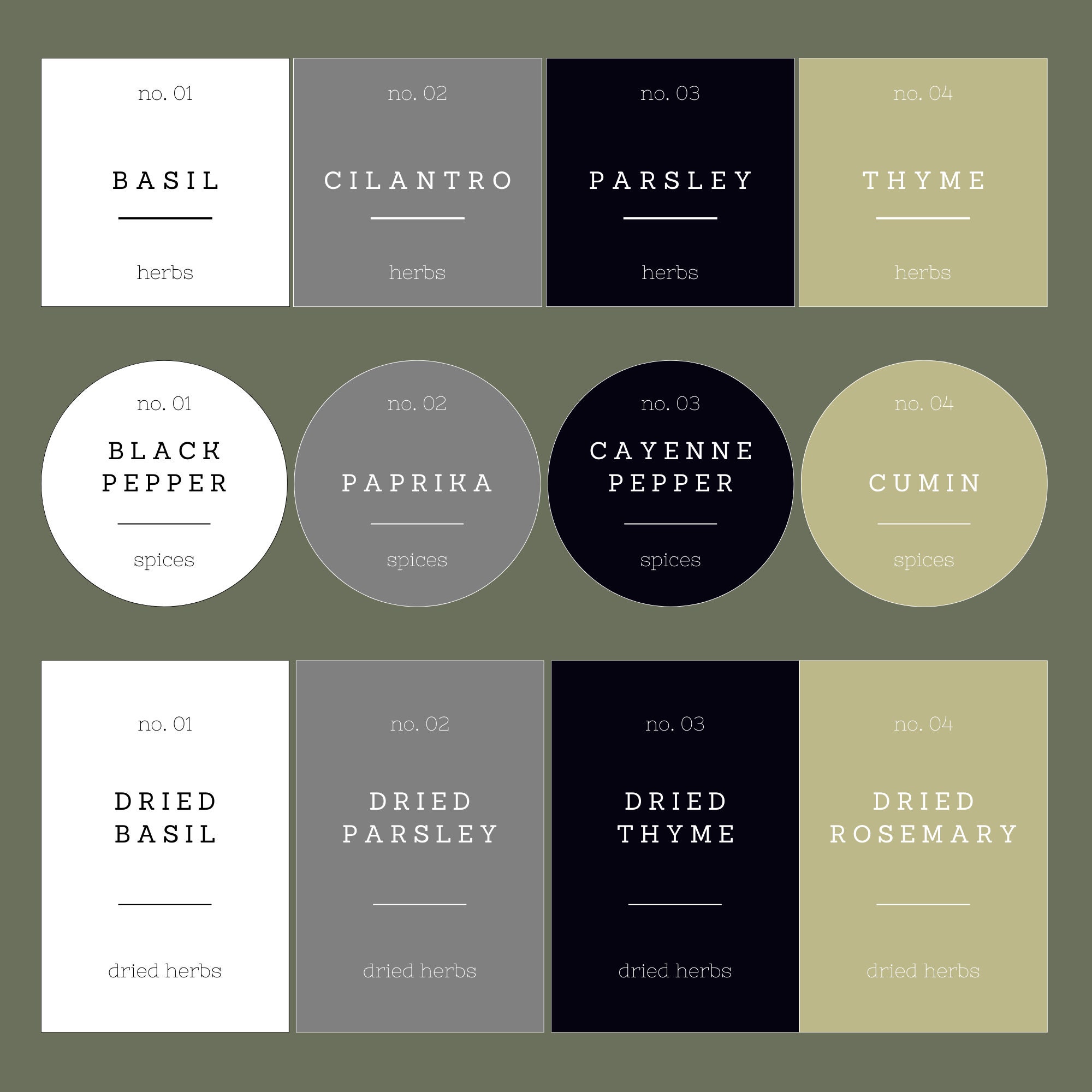 Editable Spice Labels Minimalist Digital Canva Template Customizable ...