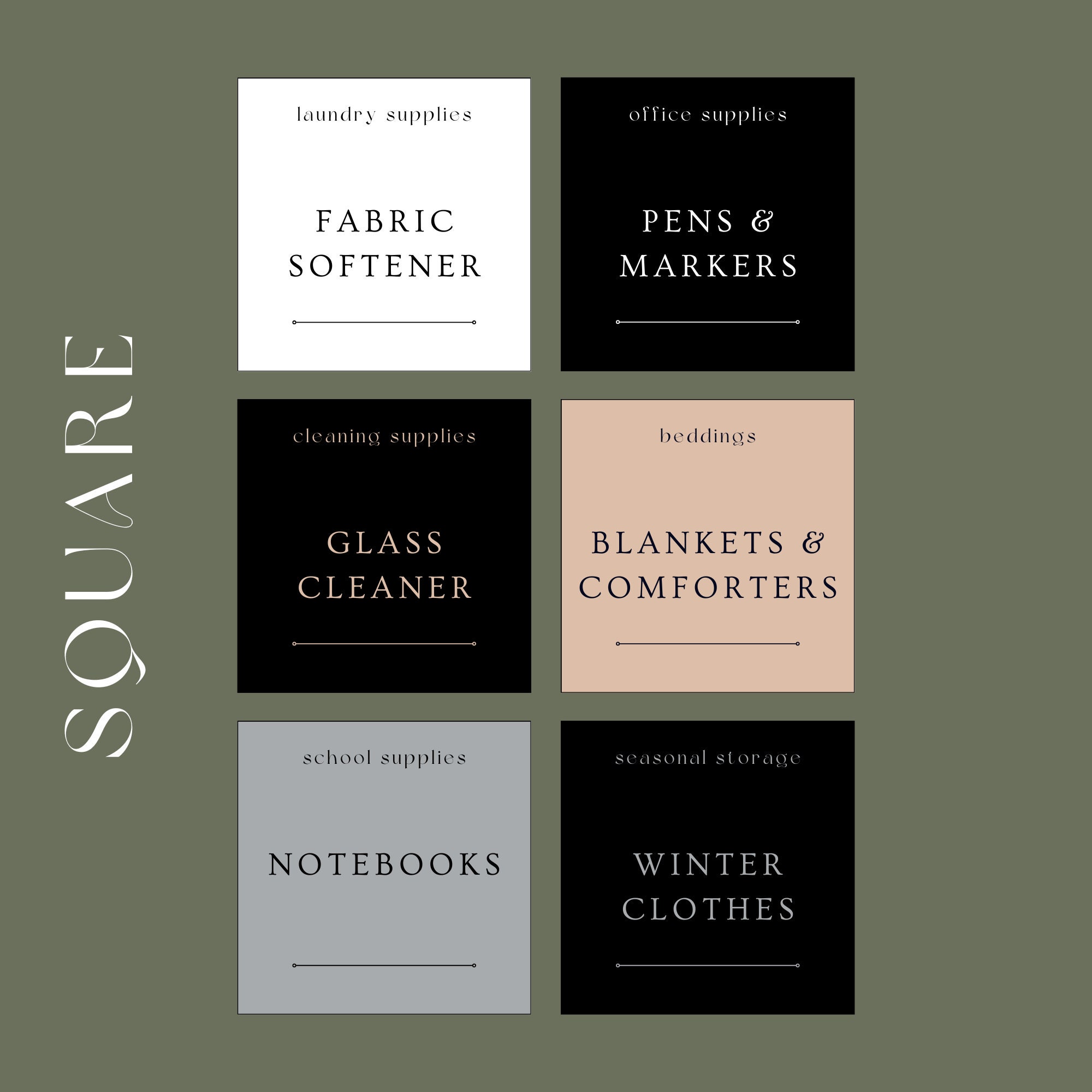 Custom Home Essential Storage Labels Canva Editable Digital Template ...