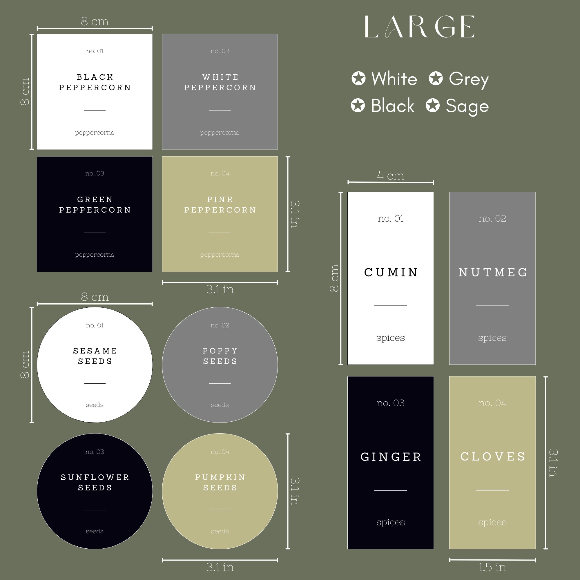 Editable Spice Labels Minimalist Digital Canva Template Customizable ...