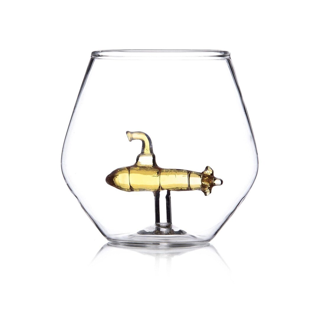 Yellow Submarine in A Glass Art in A Glass - Etsy