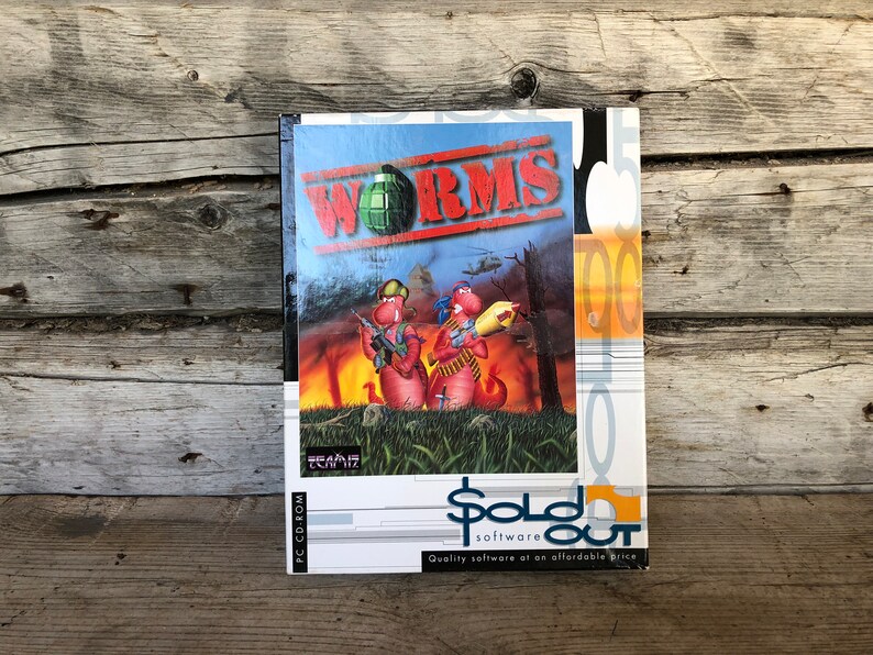 Vintage WORMS War Battle Pc CD ROM Video Game Sold Out Software in ...