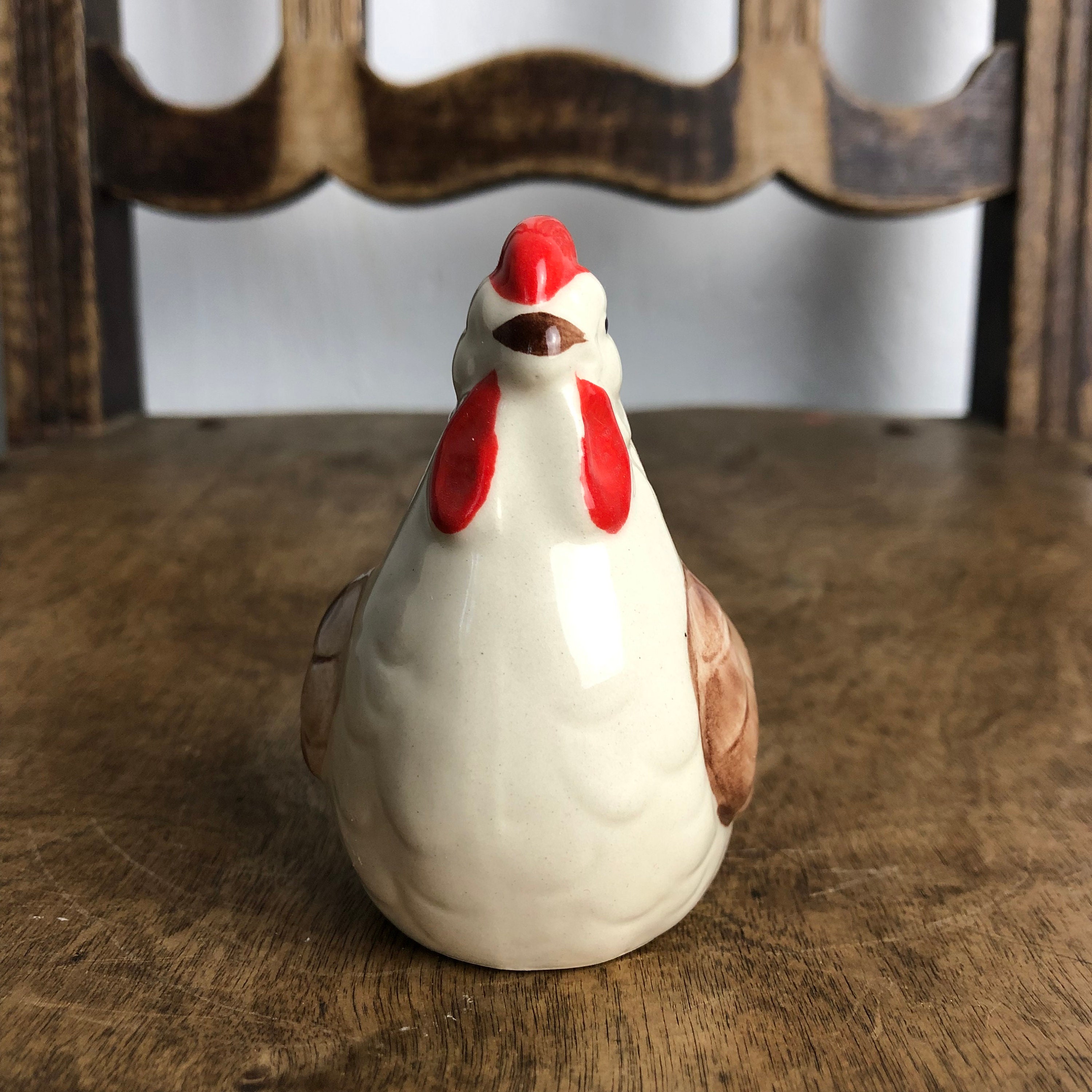 Vintage Chicken Figurine Dining Serving Egg Tray Holder Ceramic Hand ...
