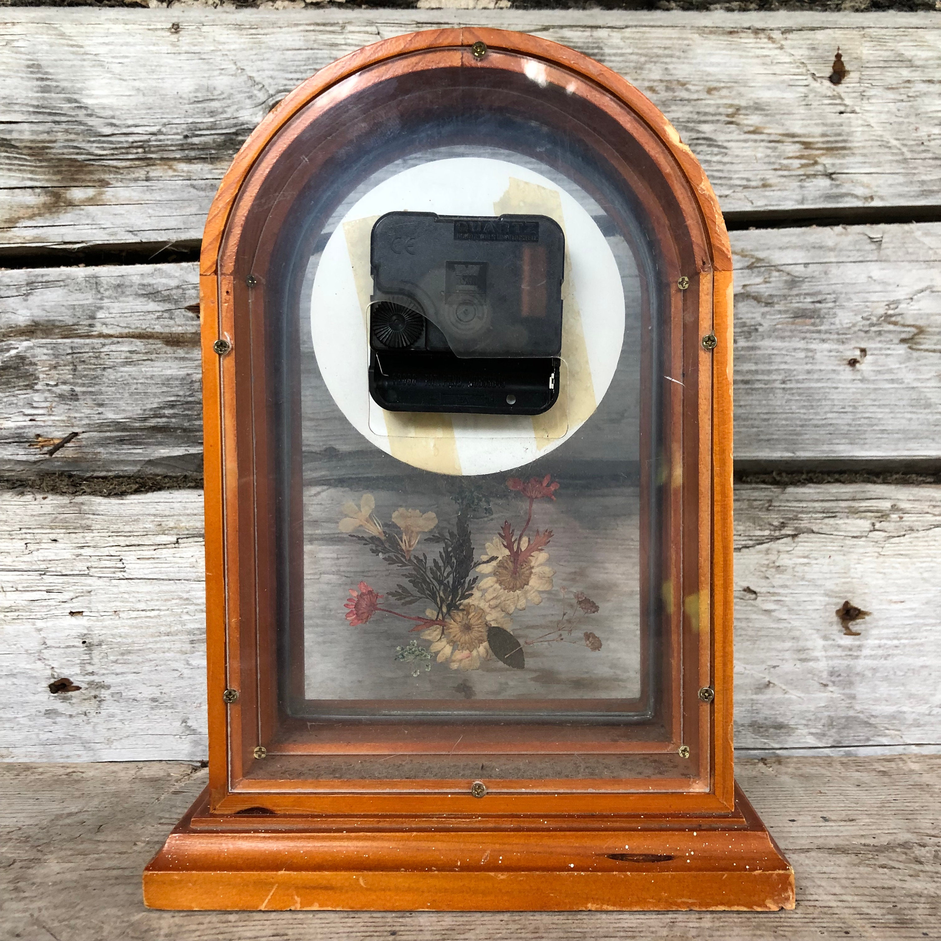 Vintage Wood Table Desk Clock Watch Antique Style W M Widdop Quartz ...