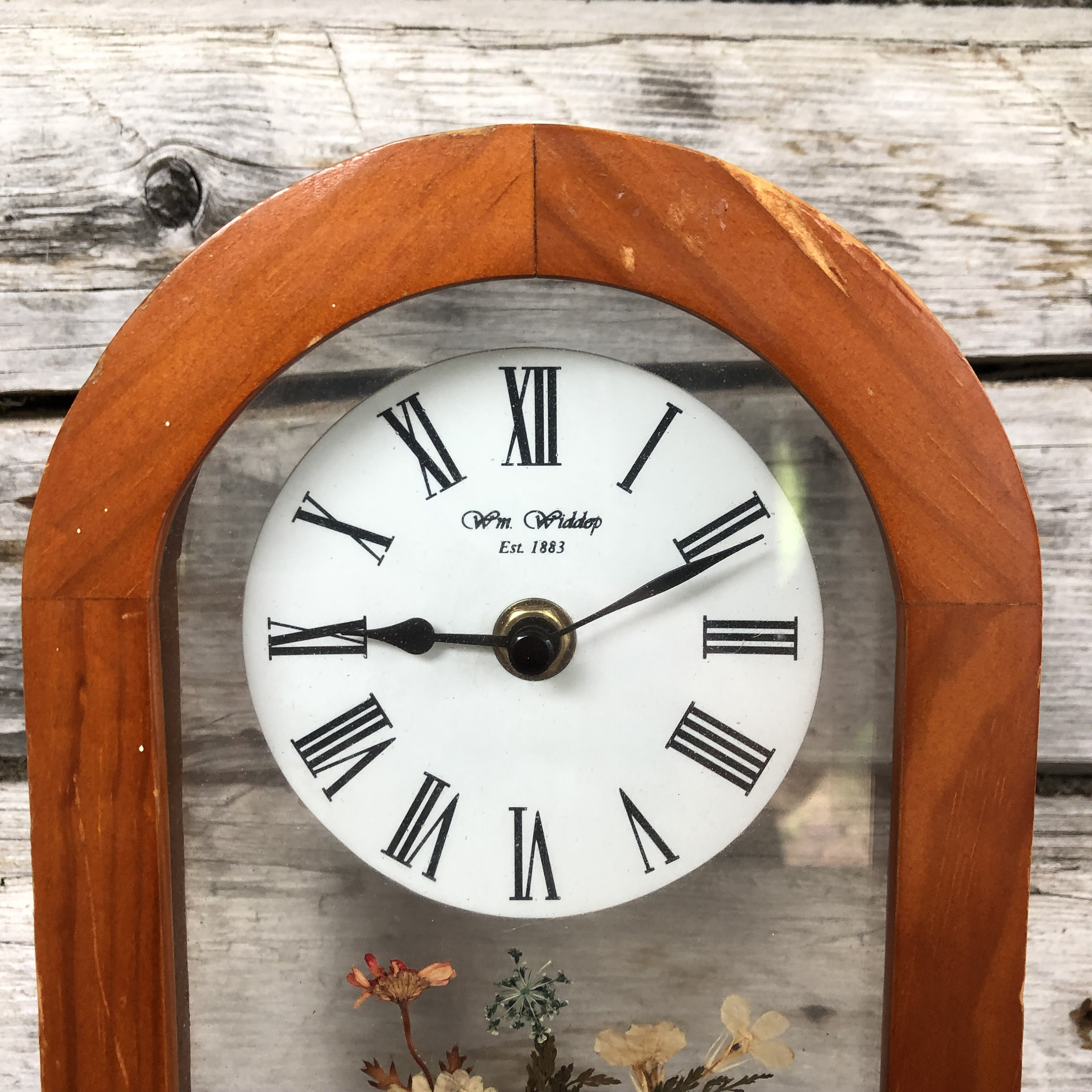 Vintage Wood Table Desk Clock Watch Antique Style W M Widdop Quartz ...