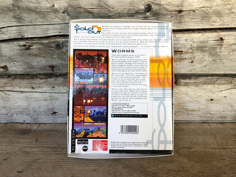 Vintage WORMS War Battle Pc CD ROM Video Game Sold Out Software in ...