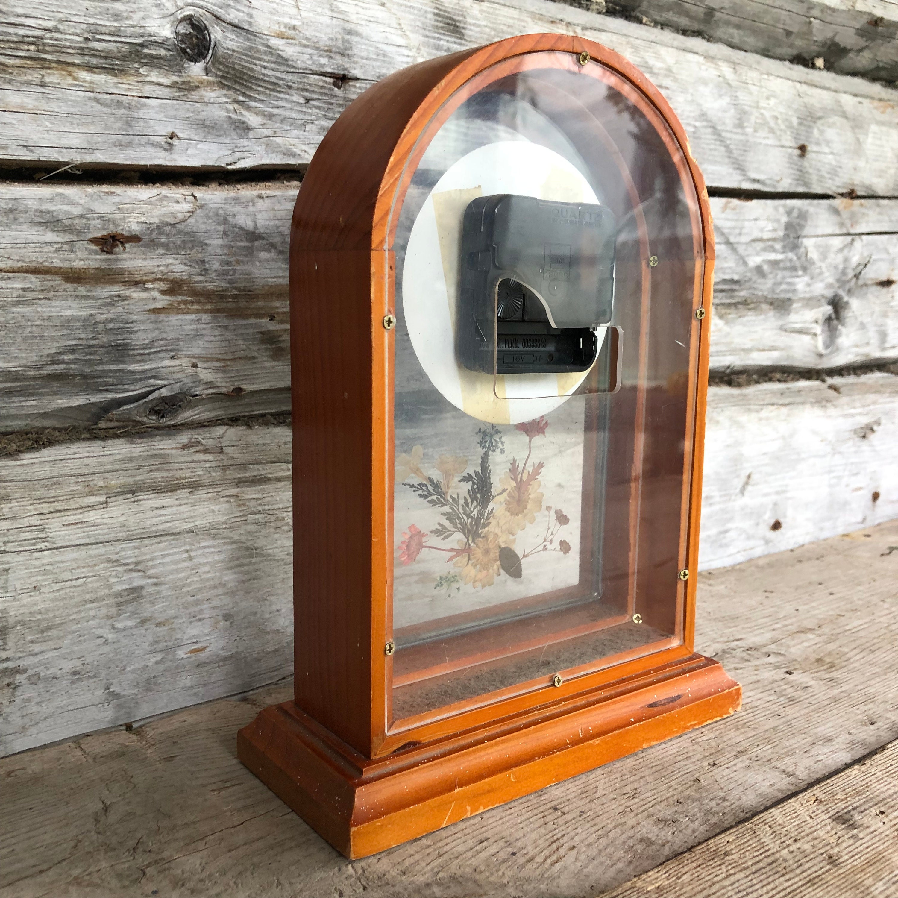 Vintage Wood Table Desk Clock Watch Antique Style W M Widdop Quartz ...