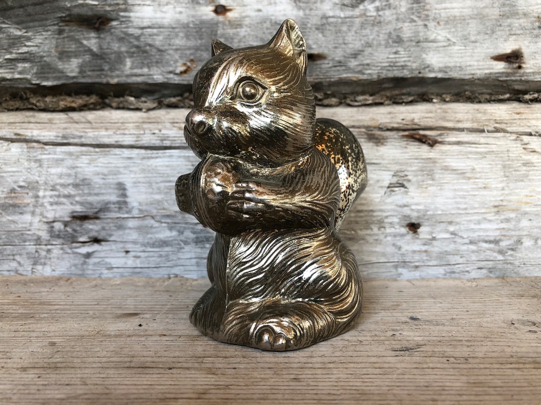 Squirrel Metal Figurine Money Bank Piggy Bank Statue Interior Decor ...