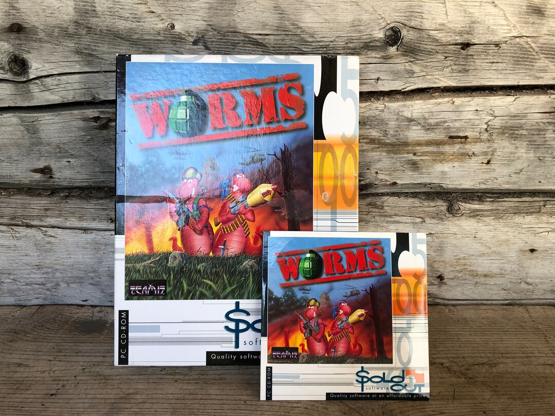 Vintage WORMS War Battle Pc CD ROM Video Game Sold Out Software in ...