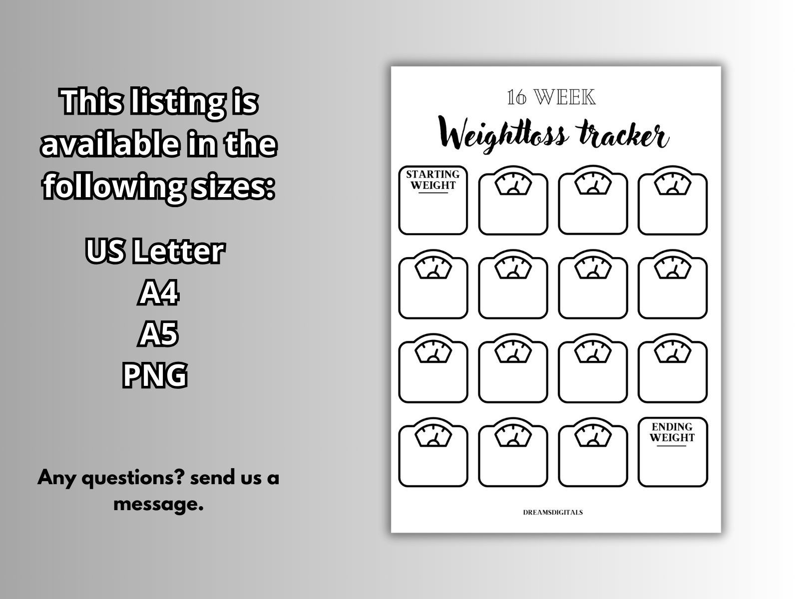 Weight Loss Tracker Printable - Etsy