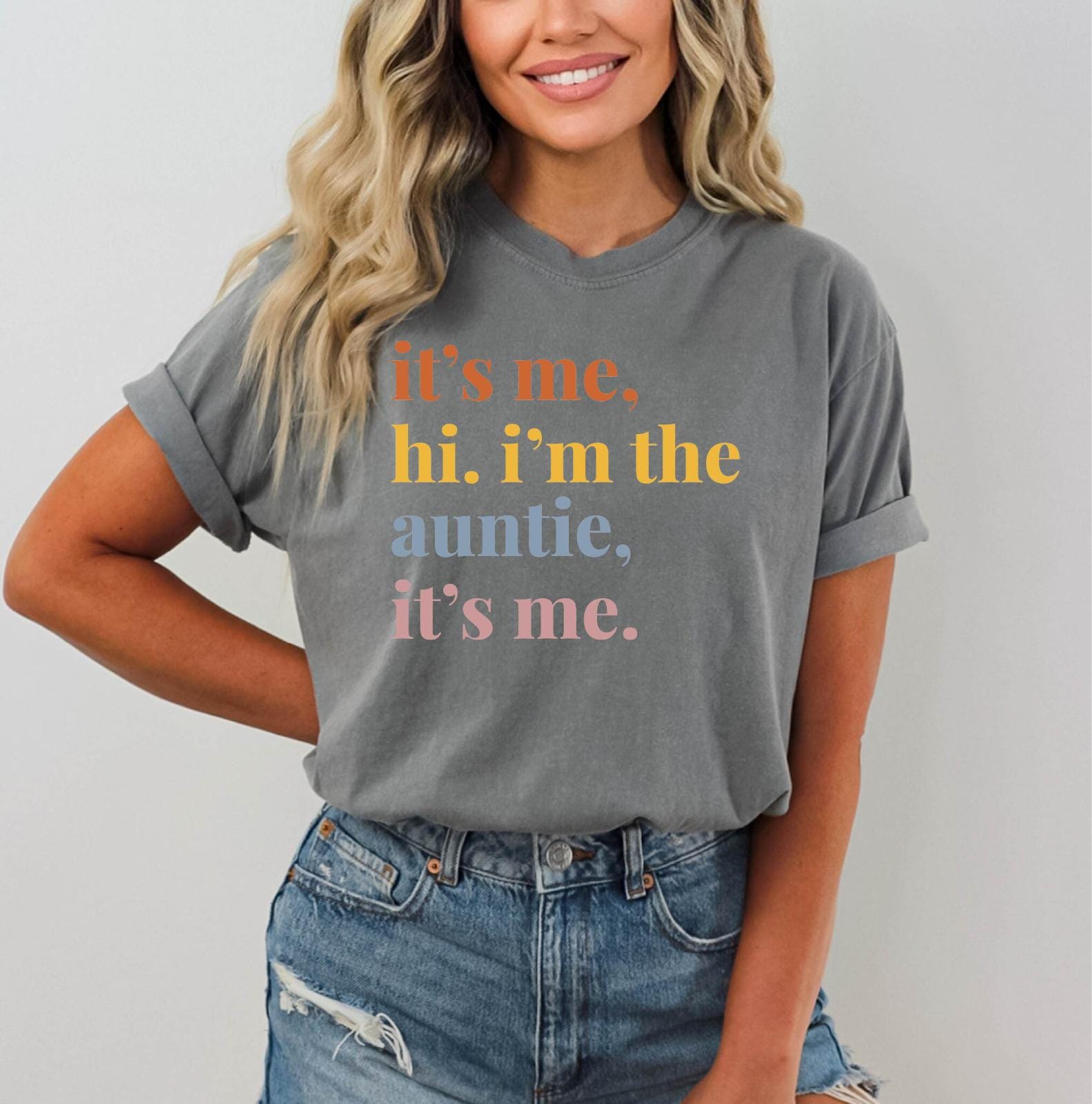 It's Me Hi I'm the Auntie It's Me Shirt, Gift From Niece & Nephew Tee ...