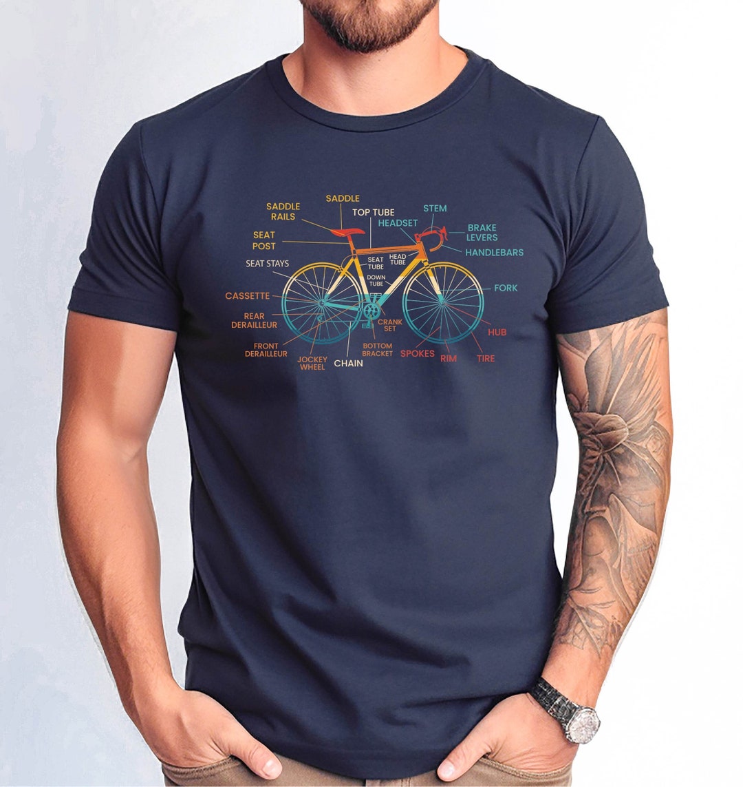 Bicycle Anatomy Shirt, Cyclist Clothes Tee, BMX Shirt, Mountain Bike ...