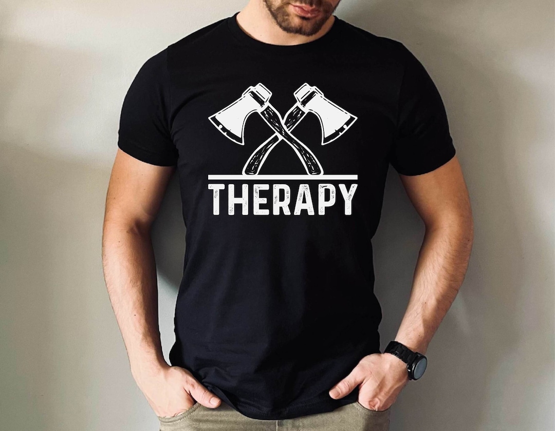 Therapy Axe Tshirt, Therapy Cross Axe Shirt, Funny Axe Throwing Dad Tee ...